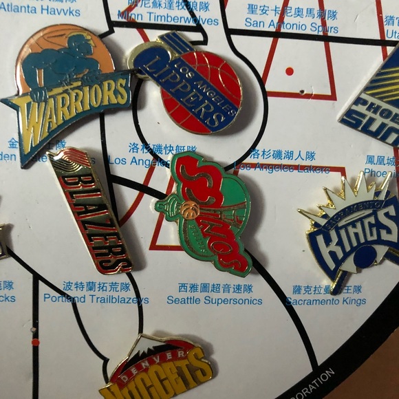 NBA | Accessories | 8 Vintage Nba Pins | Poshmark